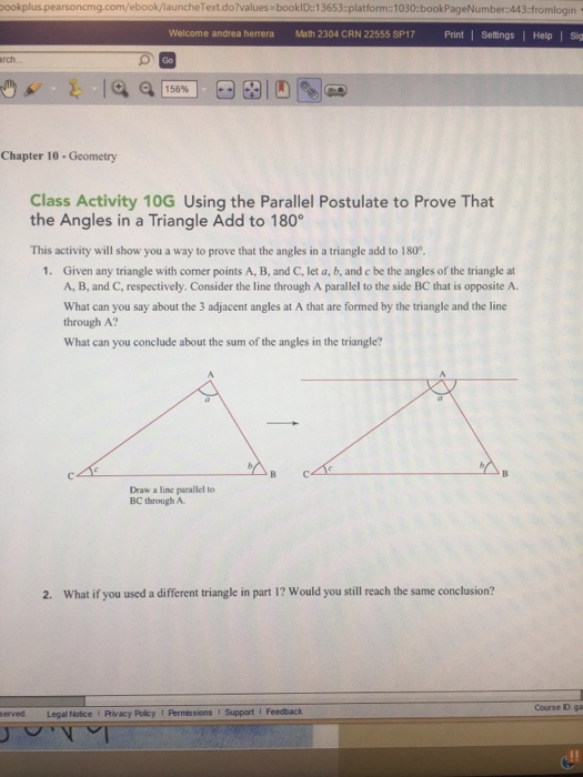Solved Class Activity 10G Using the Parallel Postulate to | Chegg.com