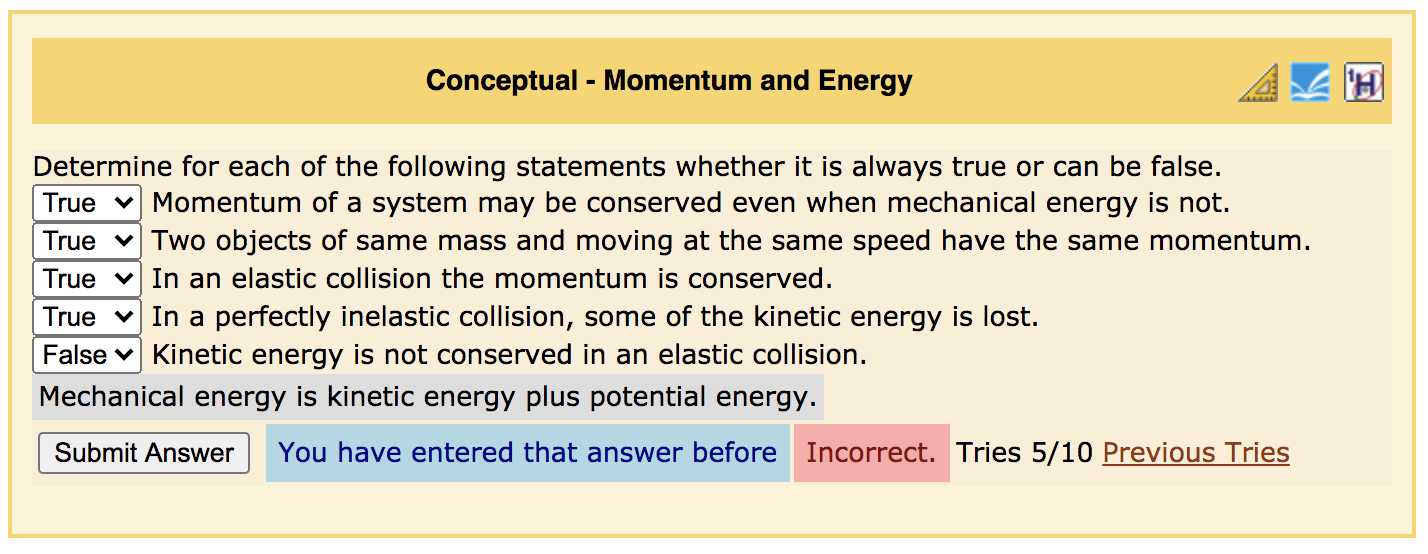 Solved Conceptual - Momentum and Energy Determine for each | Chegg.com