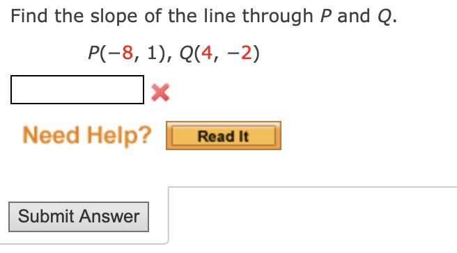 Solved Find the slope of the line through P and Q. | Chegg.com