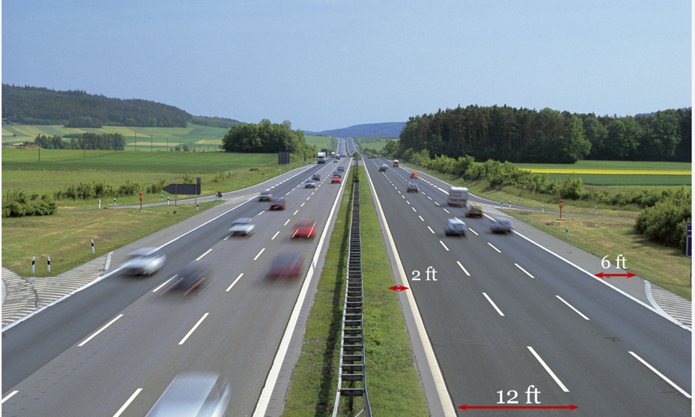 Solved A multilane highway at rolling terrain (see picture) | Chegg.com