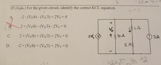 Solved #5 (4 pts.) For the given circuit, identify the | Chegg.com