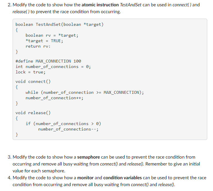 Consider the following code example for servers that | Chegg.com