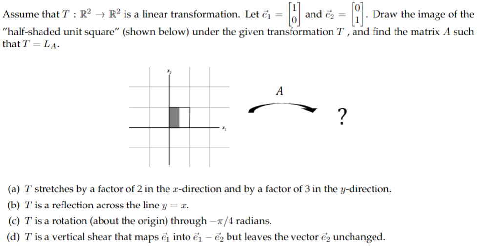 Solved Assume that T : R2 → R2 is a linear transformation. | Chegg.com