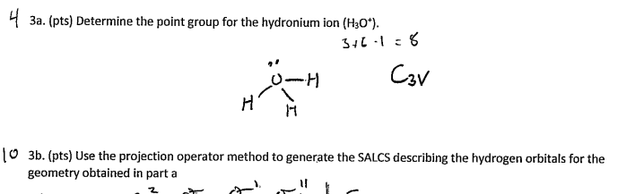 4 3a. (pts) Determine the point group for the | Chegg.com