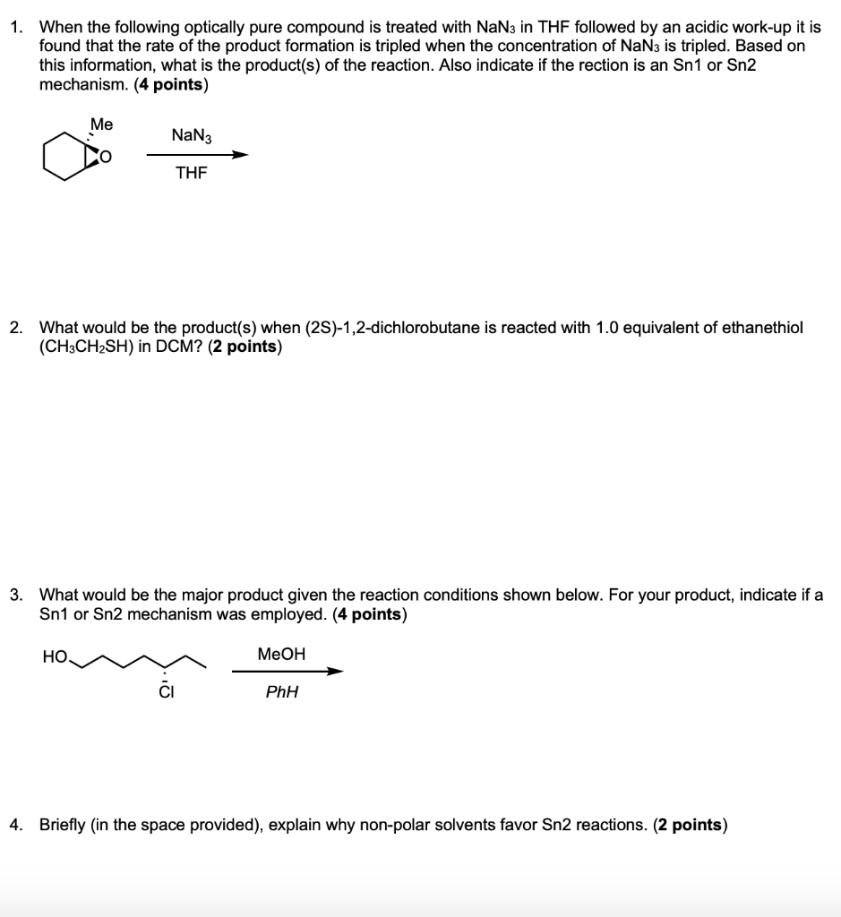 Solved 1. When the following optically pure compound is | Chegg.com