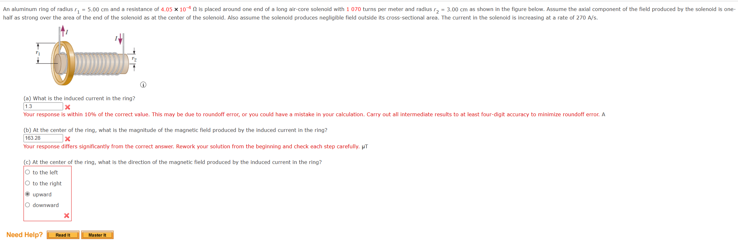 Solved (a) What is the induced current in the ring? x (b) At | Chegg.com