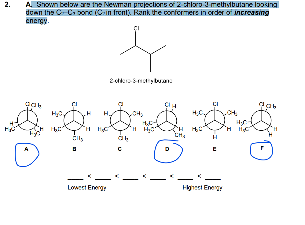 Solved .Shown below are the Newman projections of | Chegg.com