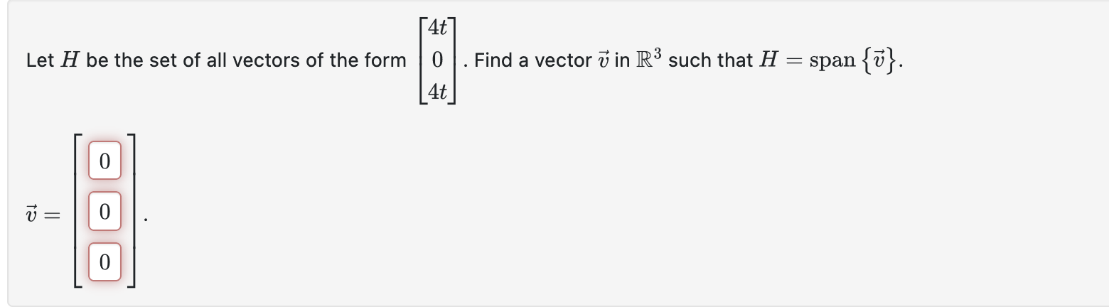 Solved Let H be the set of all vectors of the form | Chegg.com