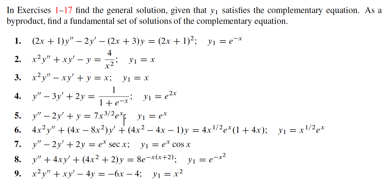 Solved In Exercises 1-17 find the general solution, given | Chegg.com
