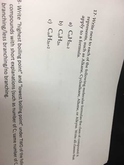Solved Write next to each of the following molecular | Chegg.com