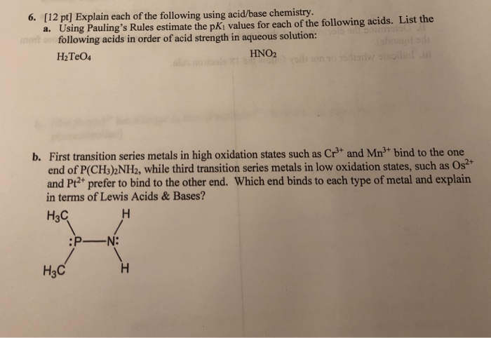 Solved 6. [12 pt] Explain each of the following using | Chegg.com