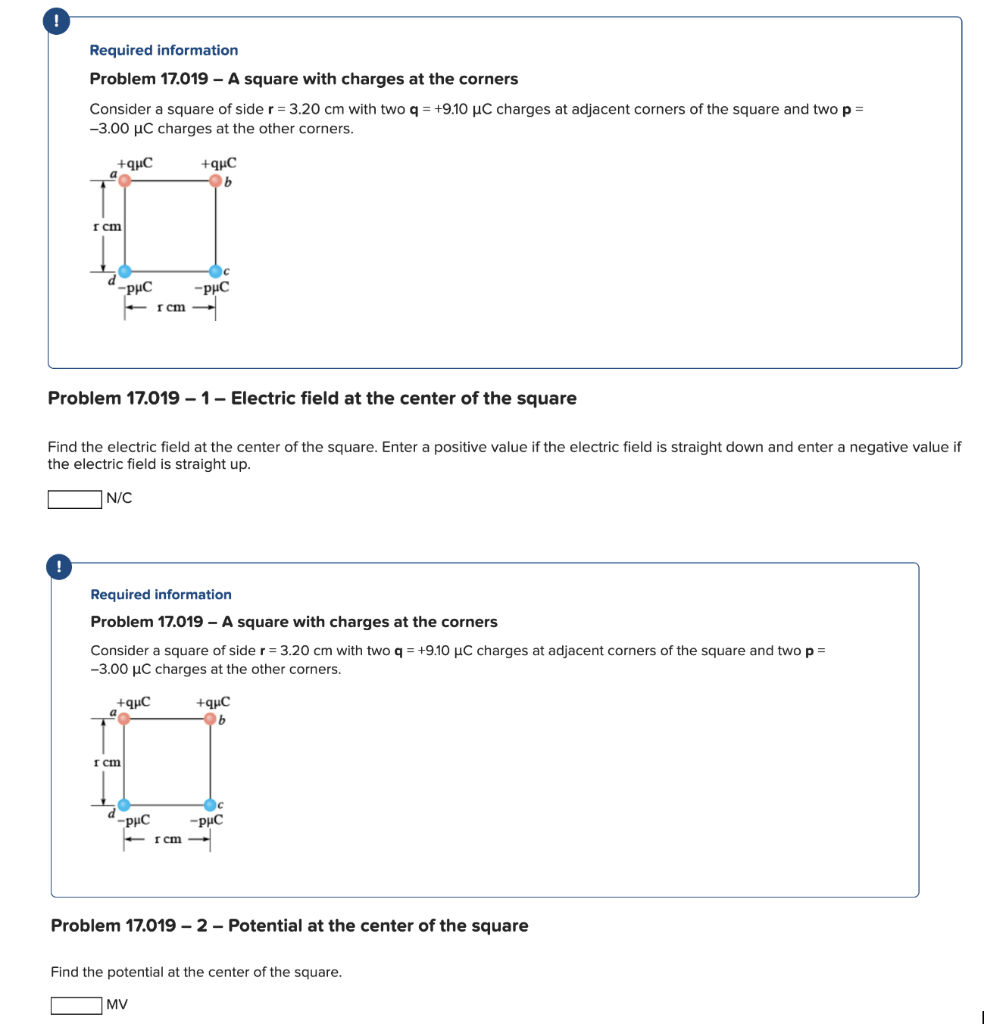 Solved Required information Problem 17.019 - A square with | Chegg.com