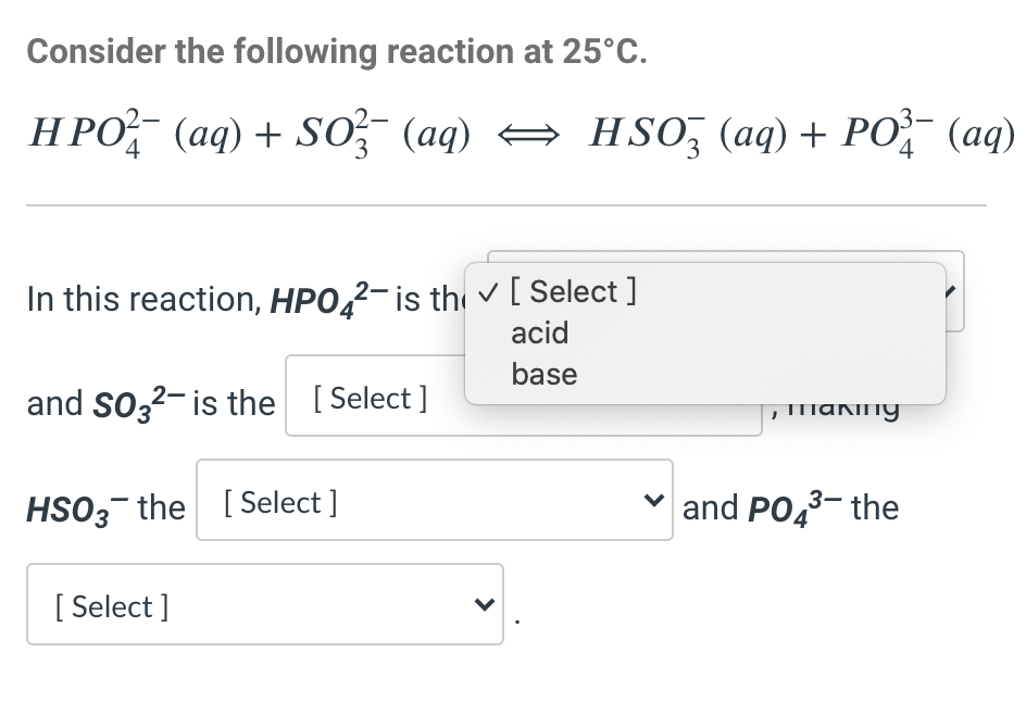 Solved Consider the following reaction at 25°C. HPO- (aq) + | Chegg.com