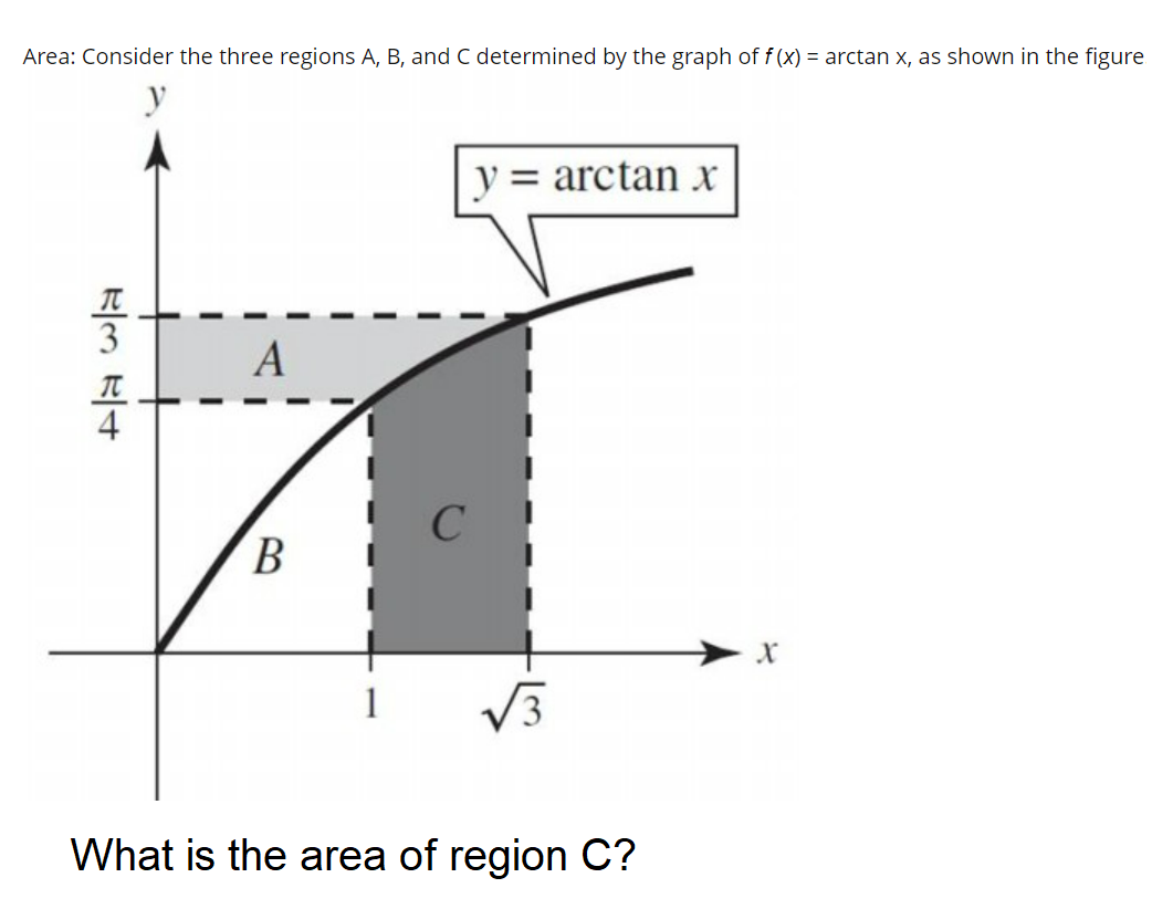 Solved Area: Consider the three regions A, B, and C | Chegg.com