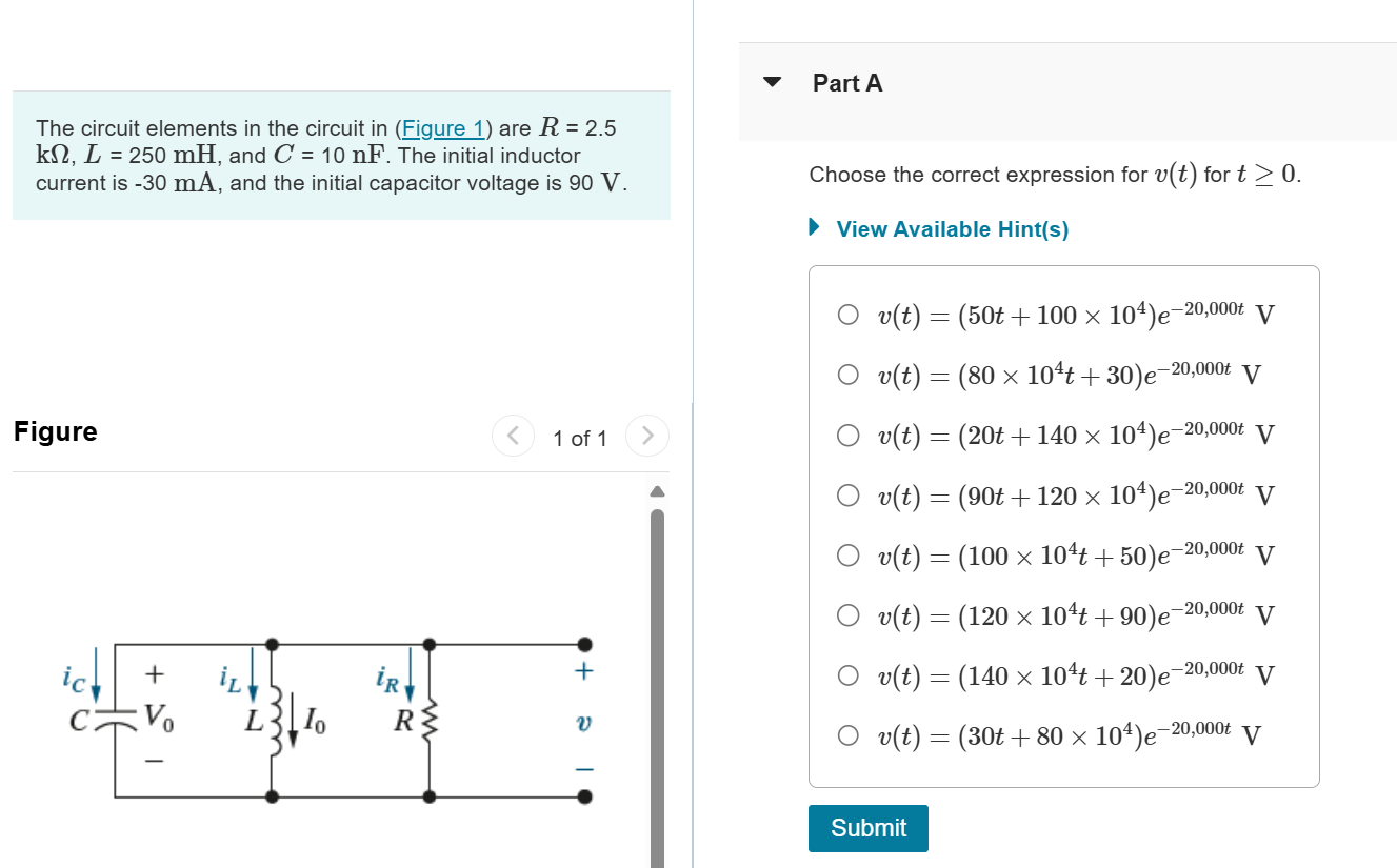 Solved Part AThe circuit elements in ﻿the circuit | Chegg.com