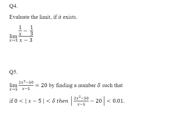 Solved Evaluate the limit, if it exists. limx→3x−3x1−31 Q5. | Chegg.com