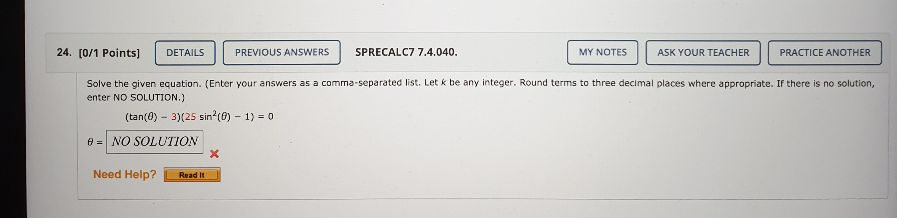Solved 24. [0/1 Points] DETAILS PREVIOUS ANSWERS SPRECALC7 | Chegg.com