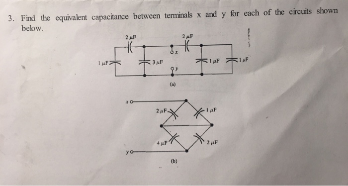 Solved Find the equivalent capacitance between terminals x | Chegg.com