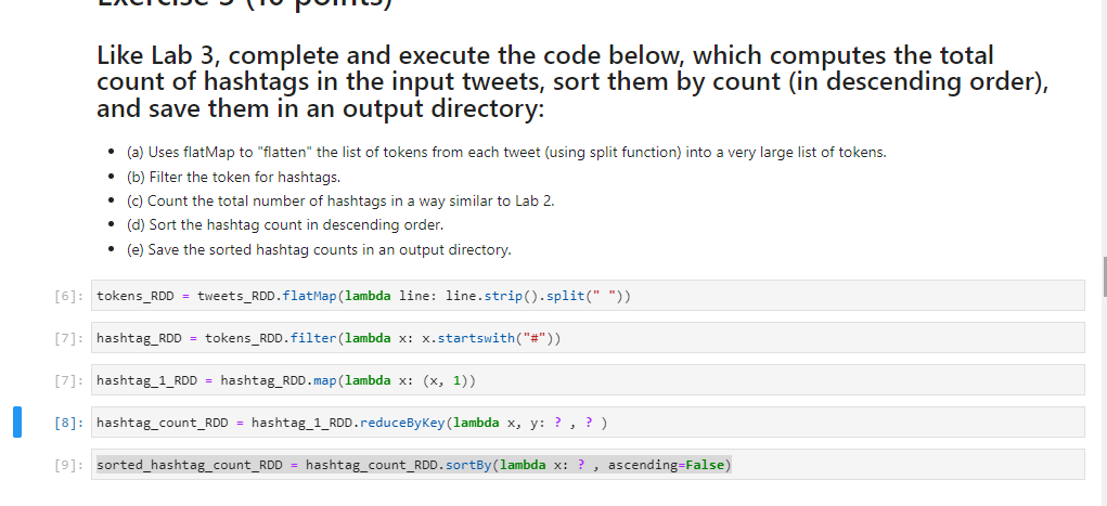 Solved Like Lab 3, complete and execute the code below, | Chegg.com