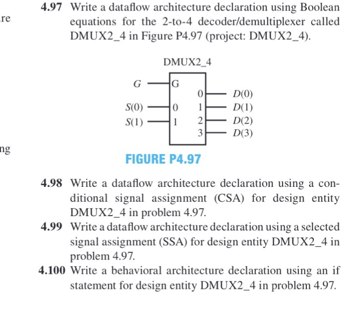 Solved 4.97 Write a dataflow architecture declaration using | Chegg.com