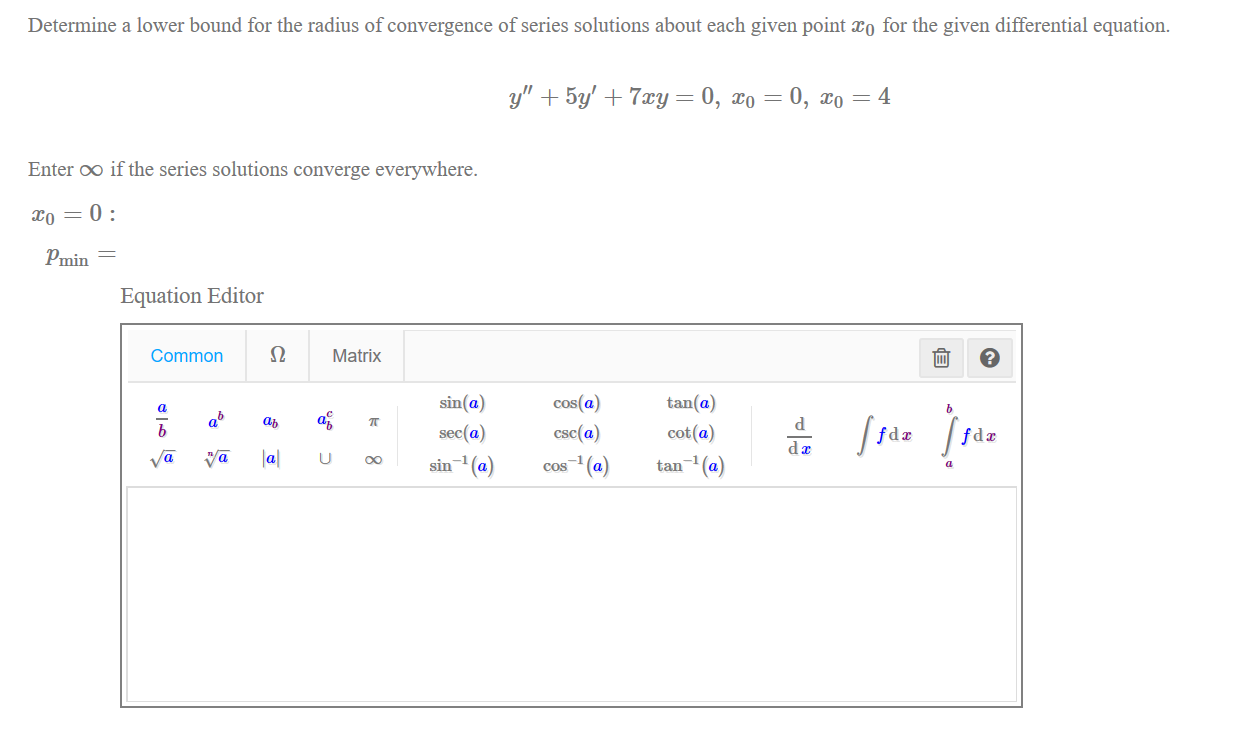 Solved Determine a lower bound for the radius of convergence | Chegg.com