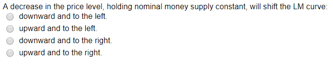 Solved A decrease in the price level, holding nominal money | Chegg.com