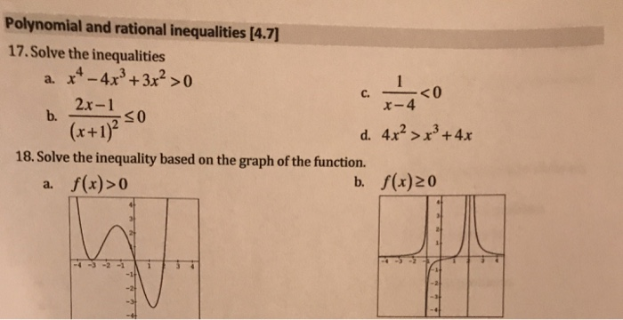 Solved Polynomial and rational inequalities [4.7] 17.Solve | Chegg.com