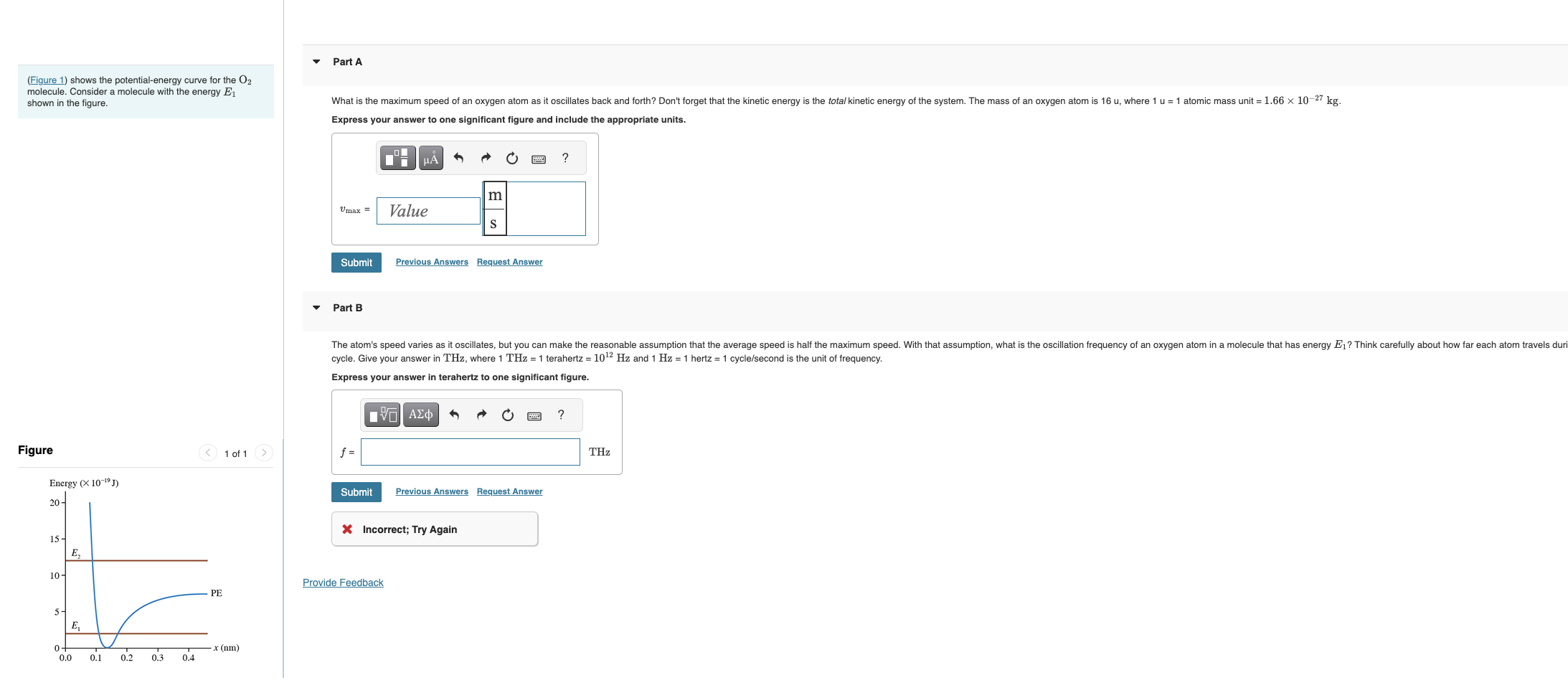 Solved (Figure 1) shows the potential-energy curve for the | Chegg.com
