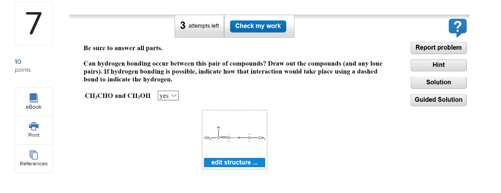 Solved J attempts left Check my work Report problem Hint | Chegg.com