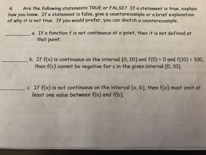 Solved Are the following statements TRUE or FALSE? If a | Chegg.com