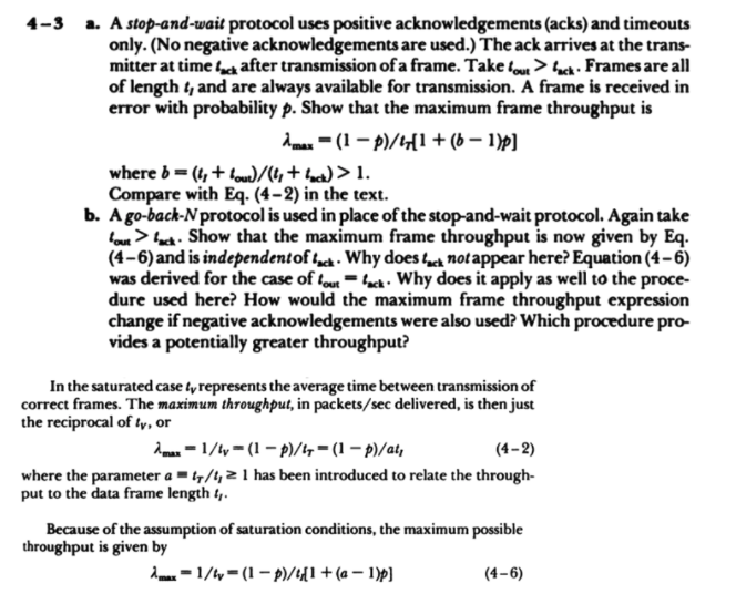 a. A stop-and-wait protocol uses positive | Chegg.com