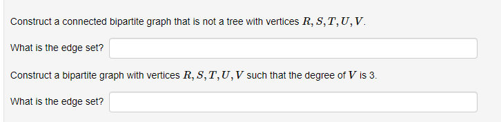 Solved Construct a connected bipartite graph that is not a | Chegg.com