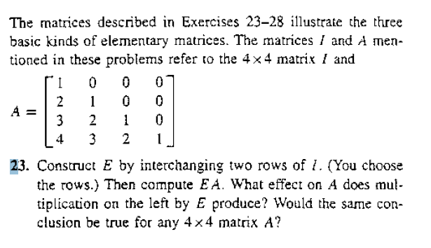 Solved The matrices described in Exercises 23−28 illustrate | Chegg.com