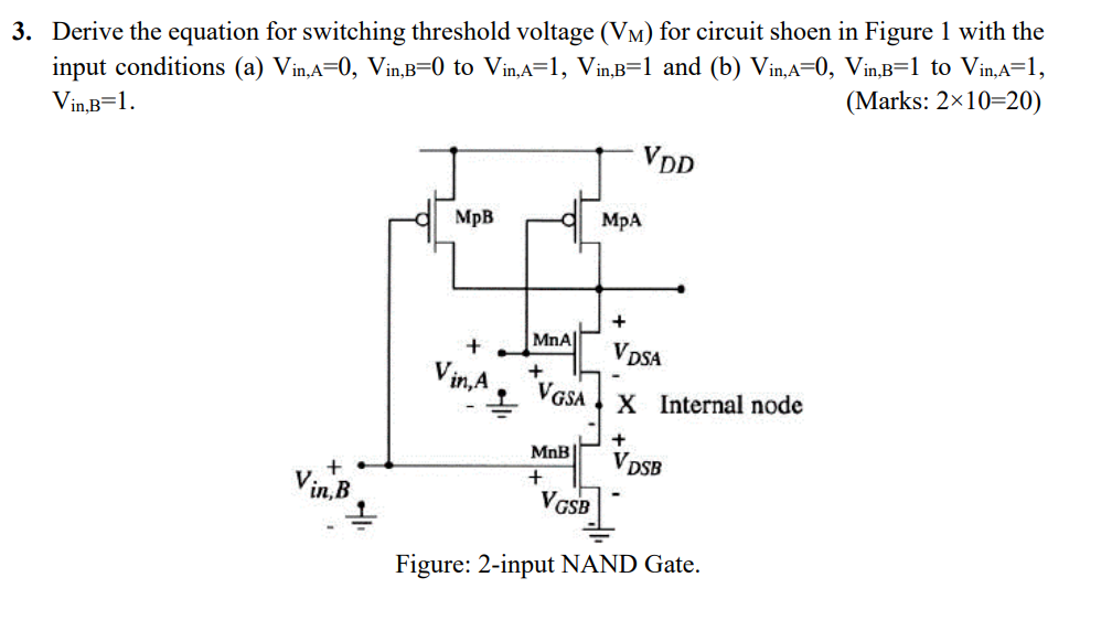 Solved (Marks: 2×10=20) 3. Derive the equation for switching | Chegg.com