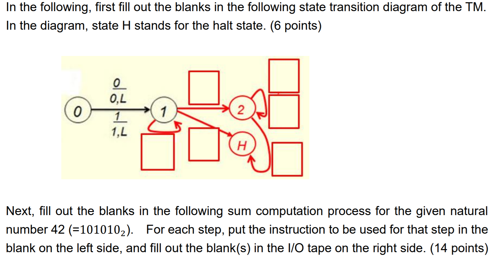 1. The following is the instruction set of a Turing | Chegg.com