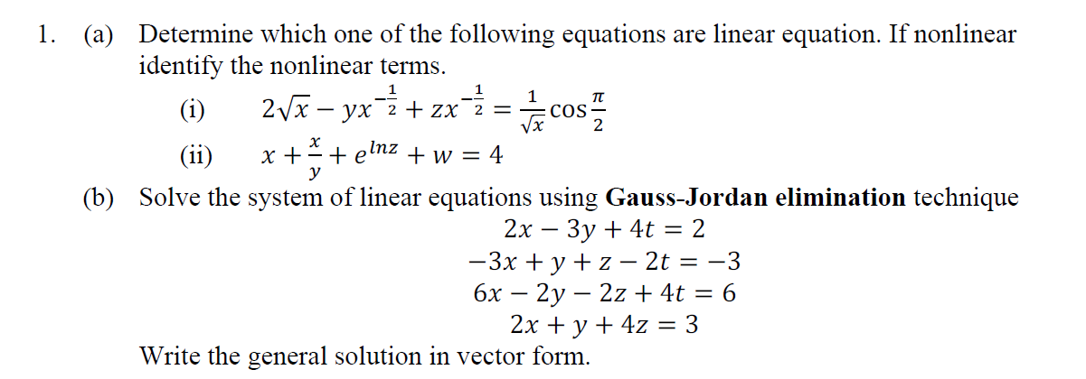 Solved 1 1 1 TT Vx 2 х 1. (a) Determine which one of the | Chegg.com