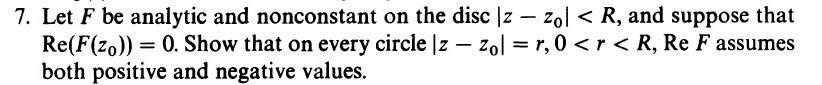 7. Let F be analytic and nonconstant on the | Chegg.com