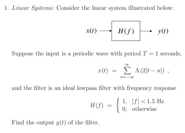Solved Linear Systems: Consider the linear system | Chegg.com