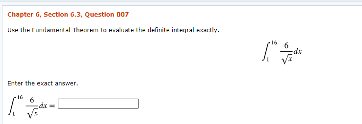 Solved Chapter 6, Section 6.3, Question 007 Use the | Chegg.com