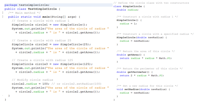 Solved // Define the circle class with two constructors | Chegg.com