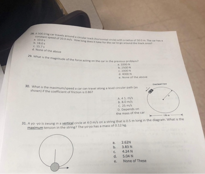 A Car Travels Around a Circular Track at Constant Speed