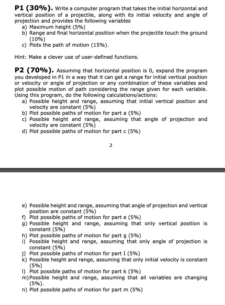 Solved P1 (30%). Write a computer program that takes the | Chegg.com