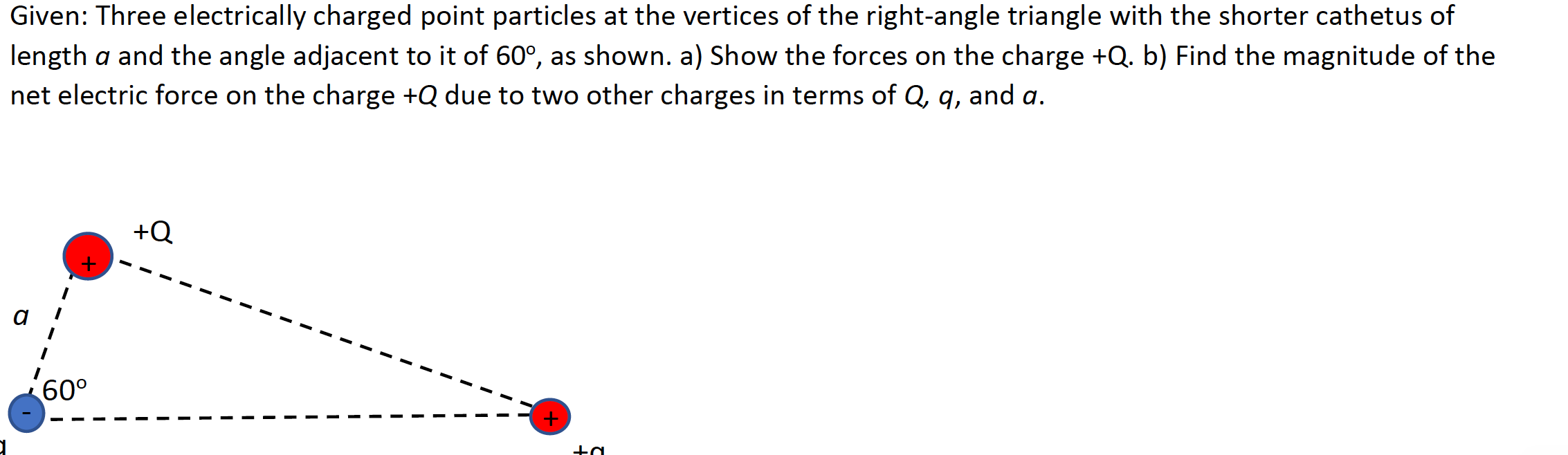 Solved Given: Three electrically charged point particles at | Chegg.com