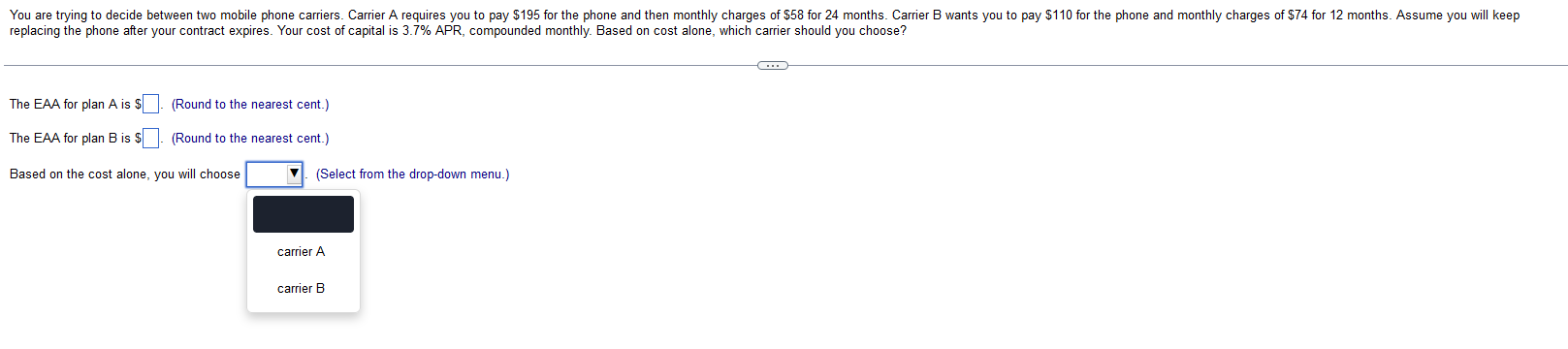 Solved replacing the phone after your contract expires. Your | Chegg.com