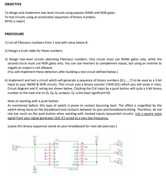 OBJECTIVE To design and implement two-level circuits | Chegg.com OBJECTIVE To design and implement two-level circuits | Chegg.com