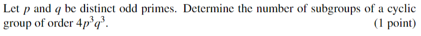 Solved Let p and q be distinct odd primes. Determine the | Chegg.com