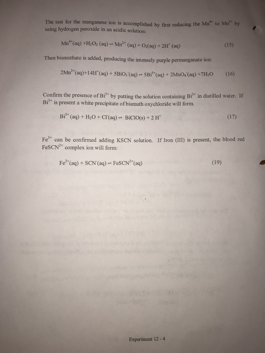 Solved Draw a flow chart of the group II ions Bi3+, Fe3+, | Chegg.com