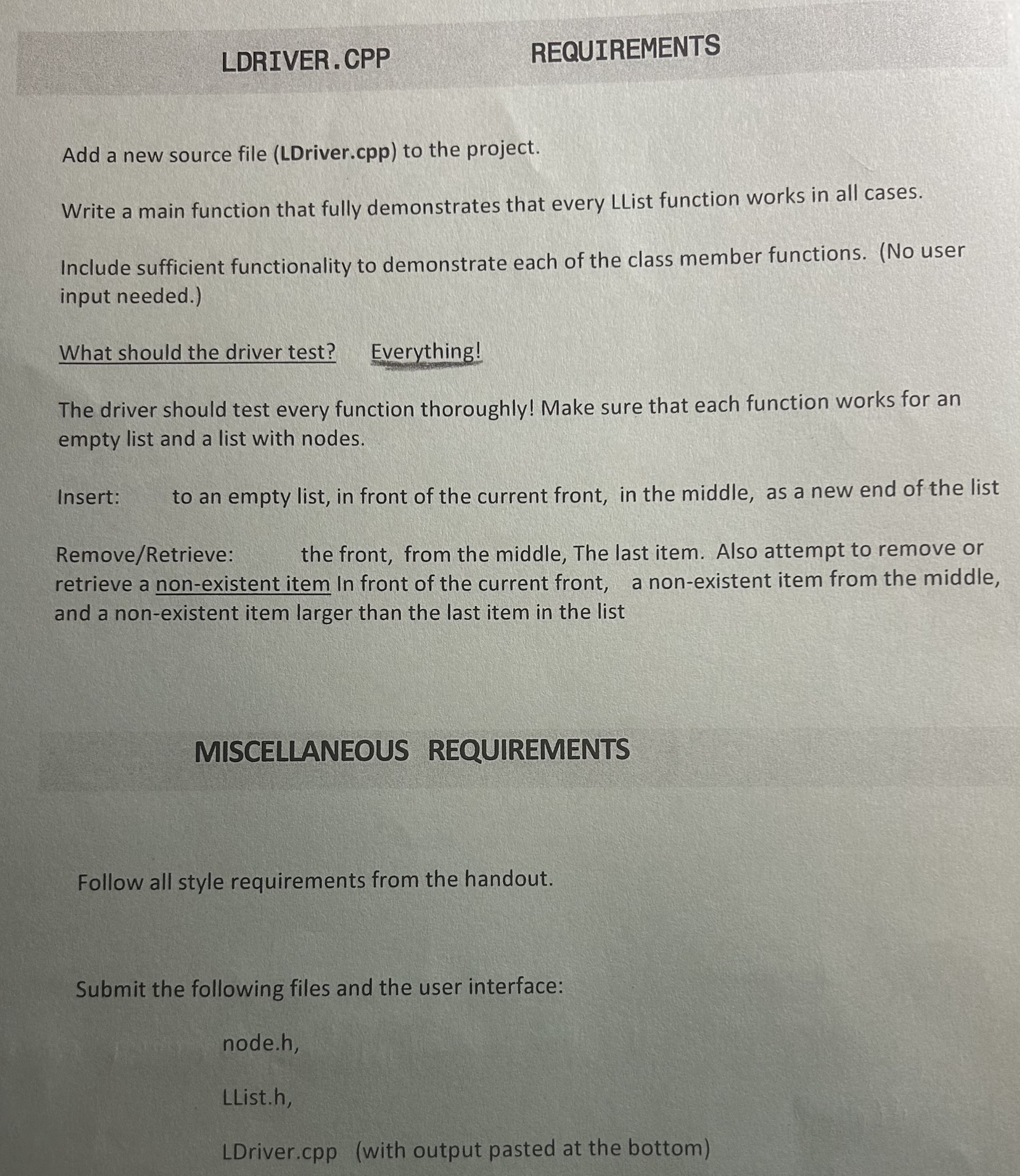 Solved Write the LDriver.cpp file using these two .h files | Chegg.com