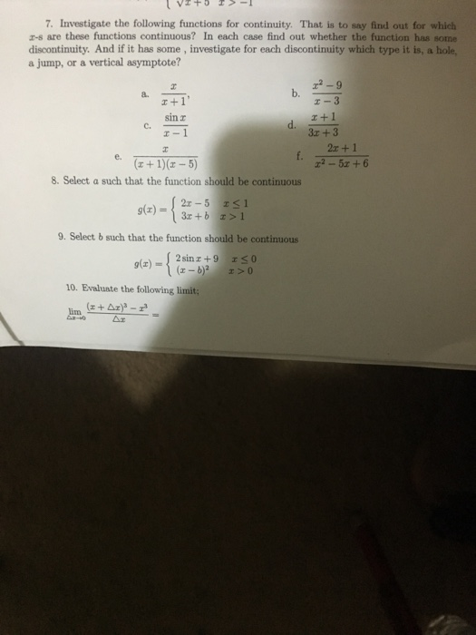 Solved 7. Investigate the following functions for | Chegg.com