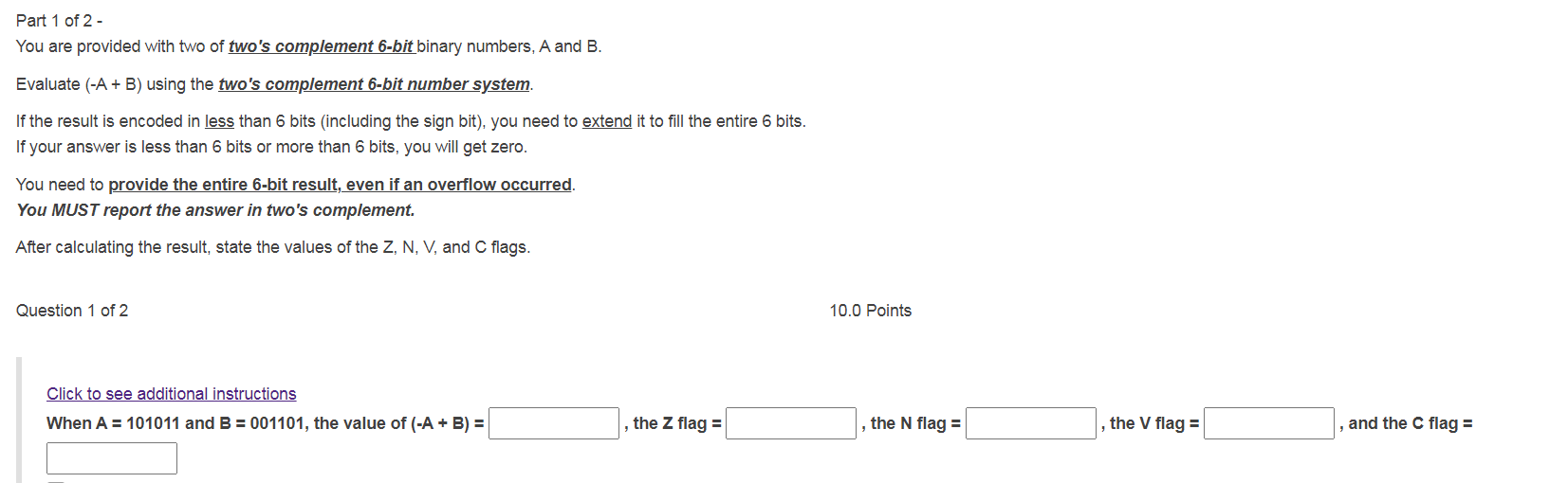 Solved Part 1 of 2 - You are provided with two of two's | Chegg.com